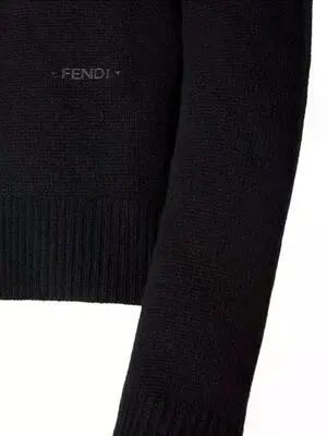 Fendi Embroidered-logo Crew-neck Sweater