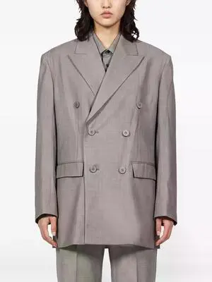 Issey Miyake Honest Ensemble Double-breasted Peak-lapel Blazer
