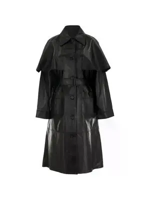Sea Caitlin Cape-detail Leather Trench Coat