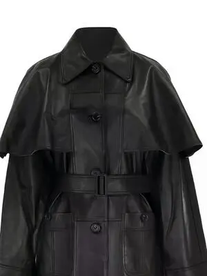 Sea Caitlin Cape-detail Leather Trench Coat