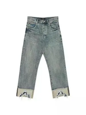 PURPLE BRAND Faded Distressed-cuff Jeans