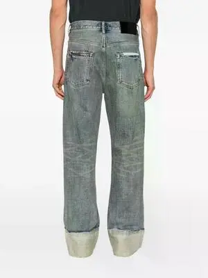 PURPLE BRAND Faded Distressed-cuff Jeans