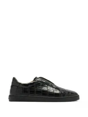 Magnanni Nitro Alligator-effect Slip-on Sneakers - Black