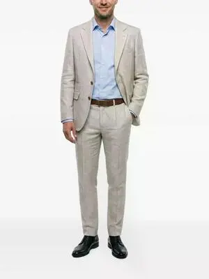 Brunello Cucinelli Checked Linen-blend Suit