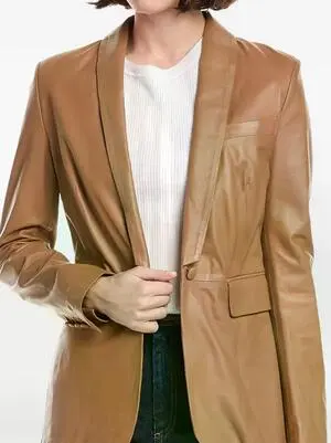 Eleventy Tailored Leather Blazer