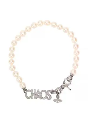 VIVIENNE WESTWOOD Orb Chaos Pearl Bracelet - Silver