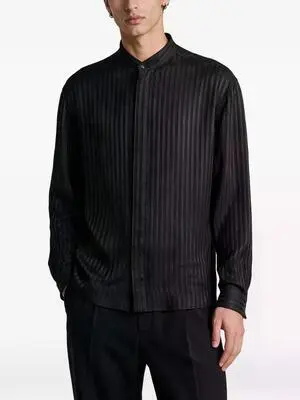 GIORGIO ARMANI Stripe-patterned Band-collar Shirt