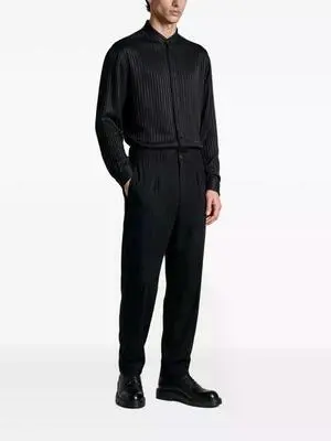 Giorgio Armani Stripe-patterned Band-collar Shirt