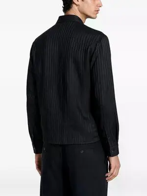 Giorgio Armani Stripe-patterned Band-collar Shirt