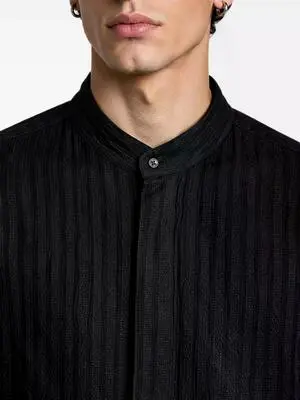 Giorgio Armani Stripe-patterned Band-collar Shirt