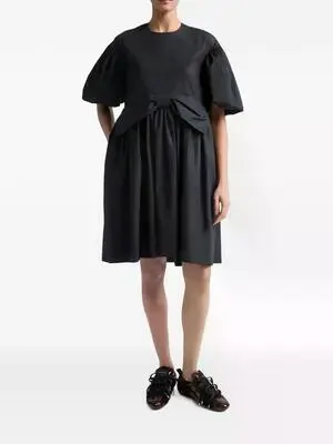 Simone Rocha Bow-detail Puff-sleeve Mini Dress - Black