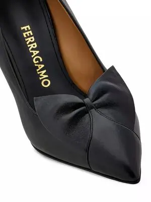 FERRAGAMO Point-toe Bow-detail Heeled Pumps