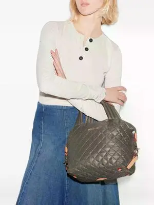 Mz Wallace Small Sutton Deluxe Quilted Tote Bag - Grey