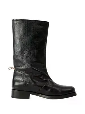 Our Legacy Haul Camion Leather Ankle Boots - Black