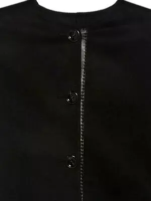 MANZONI 24 Leather-trim Collarless Jacket - Black