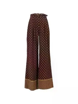 Zimmermann Geometric-print Belted Trousers - Brown
