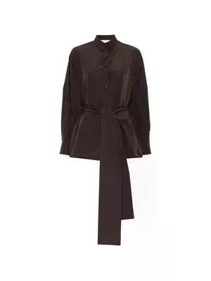 CO.GO Belted Balloon-sleeve Shirt - Brown