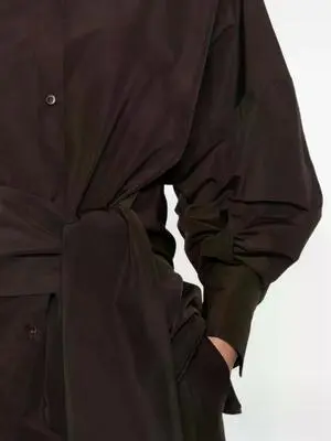 CO.GO Belted Balloon-sleeve Shirt - Brown