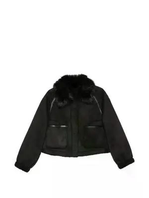 BETTA CORRADI Faux-fur Collar Cropped Jacket - Black
