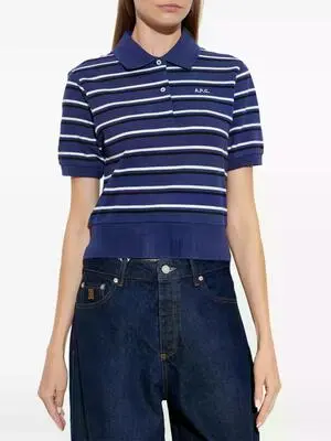 A.p.c. Oceane Horizontal-stripe Polo Top - Blue