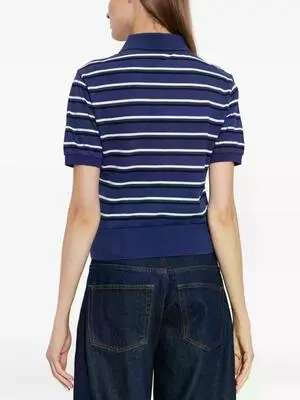 A.p.c. Oceane Horizontal-stripe Polo Top - Blue