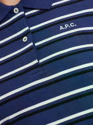 A.p.c. Oceane Horizontal-stripe Polo Top - Blue
