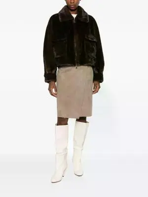 BETTA CORRADI Faux-fur Flap-pockets Jacket