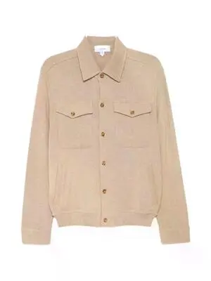 LARDINI Button-up Wool Jacket - Neutrals
