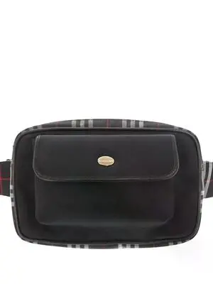 Burberry 2000-2017 Plaid Canvas And Leather Belt Bag