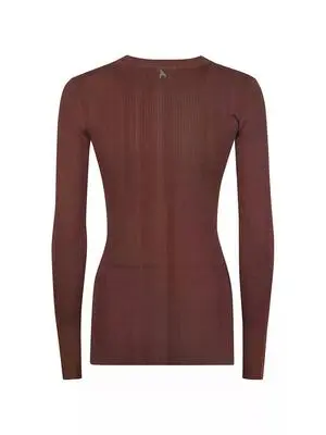 Patrizia Pepe Ribbed-knit Long-sleeve Sweater - Brown
