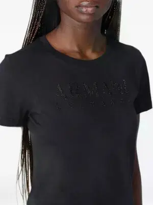 Armani Exchange Rhinestone-logo T-shirt