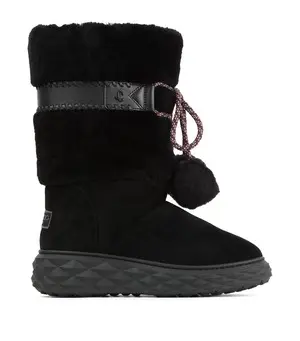 JIMMY CHOO Cobi Suede-shearling Boots - Black