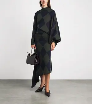 A.W.A.K.E. Mode Merino Wool Argyle Midi Dress