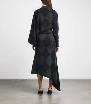 A.W.A.K.E. Mode Merino Wool Argyle Midi Dress