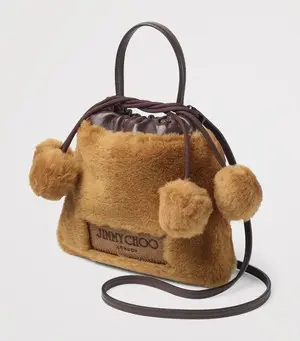 JIMMY CHOO Shearling Drawstring Pouch