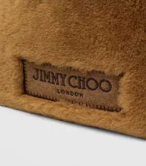 JIMMY CHOO Shearling Drawstring Pouch