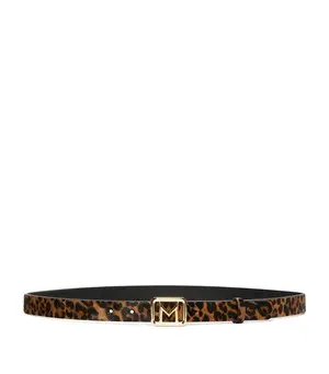 Marella Leather Leopard Print Belt