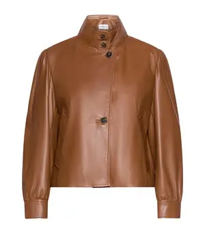 Marella Asymmetric Leather Jacket