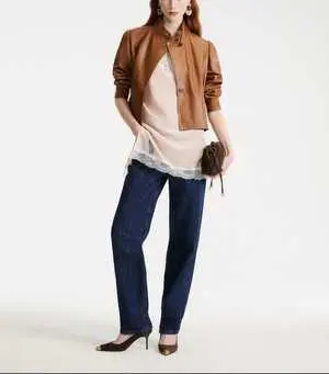 Marella Asymmetric Leather Jacket