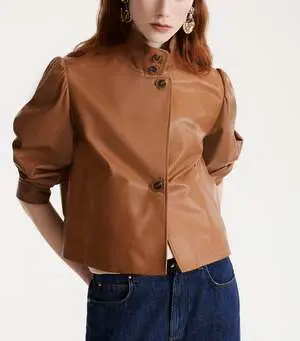 Marella Asymmetric Leather Jacket