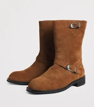 SYSTEM Suede Buckle Ankle Boots