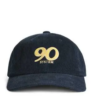 SYSTEM Cotton Corduroy Embroidered Logo Cap