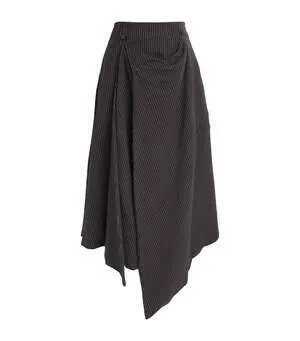 STUDIO NAMNYAK Cotton Asymmetric Split Midi Skirt