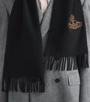 VIVIENNE WESTWOOD Wool Embroidered Orb Scarf