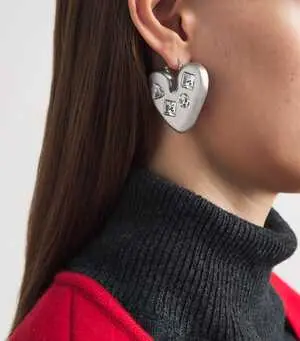 Jacquemus Crystal-embellished Heart Earrings