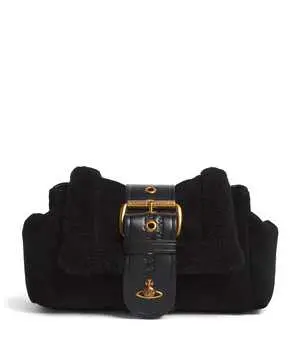 VIVIENNE WESTWOOD Suede Hazel Treasure Clutch Bag