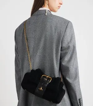 VIVIENNE WESTWOOD Suede Hazel Treasure Clutch Bag