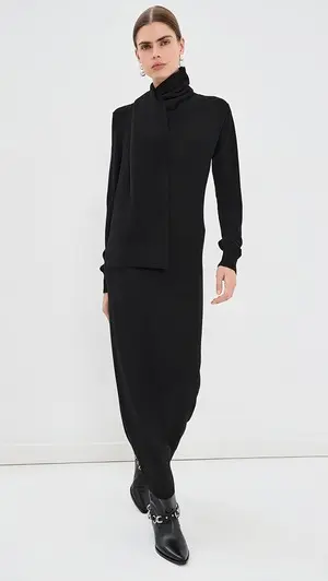 FRENKEN Carve Scarf Dress - Black