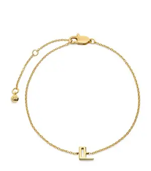 Monica Vinader Vermeil L Initial Chain Bracelet - Gold