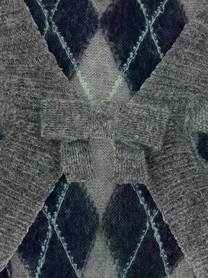 SHUSHU/TONG Argyle-check Cropped Cardigan